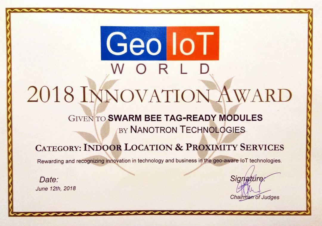 Nanotron wins Geo IOT World award for indoor location and proximity ...